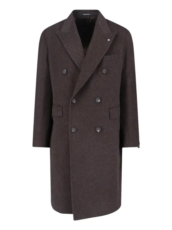 TONYWACK Virgin Wool And Cashmere Double-breasted Coat - Brown
