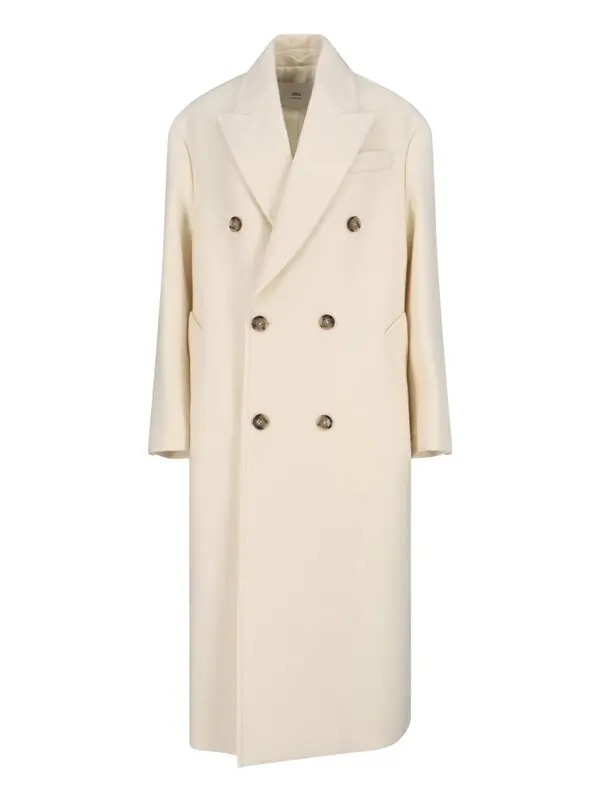 TONYWACK Virgin Wool And Cashmere Double-breasted Coat - White