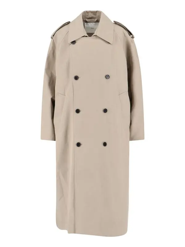 DUNST Cotton-blend Trench Coat - Beige