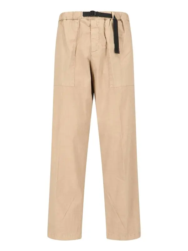 WHITE SAND Belted Straight Leg Pants - Beige