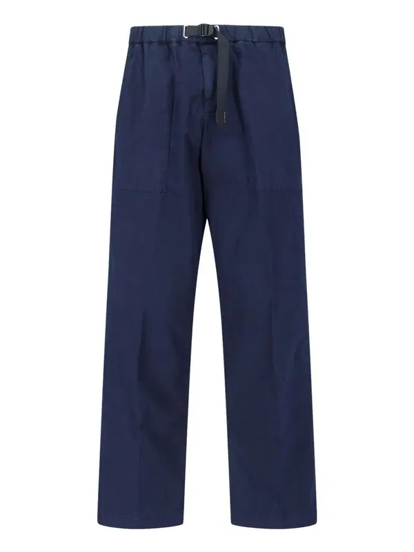 WHITE SAND Belted Straight Leg Pants - Blue