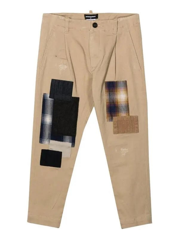 Dsquared2 Pants With Patches - Beige