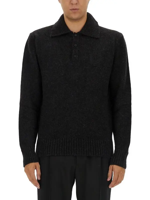Dolce & Gabbana Wool Polo - Black