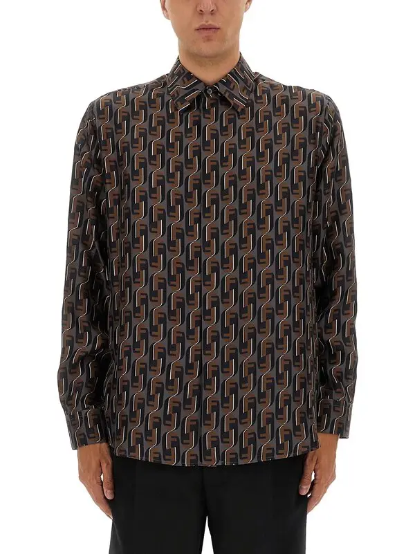 Fendi Printed Silk Shirt - Blue