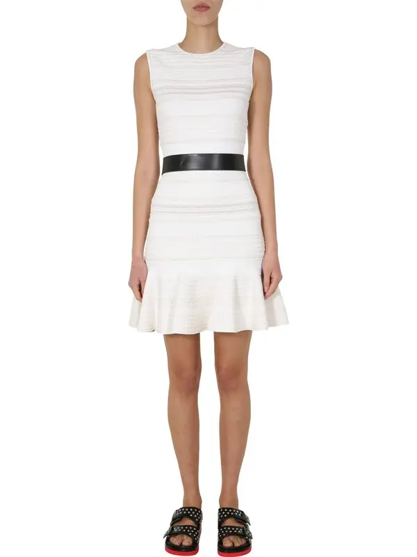 Alexander McQueen Knitted Mini Dress - White