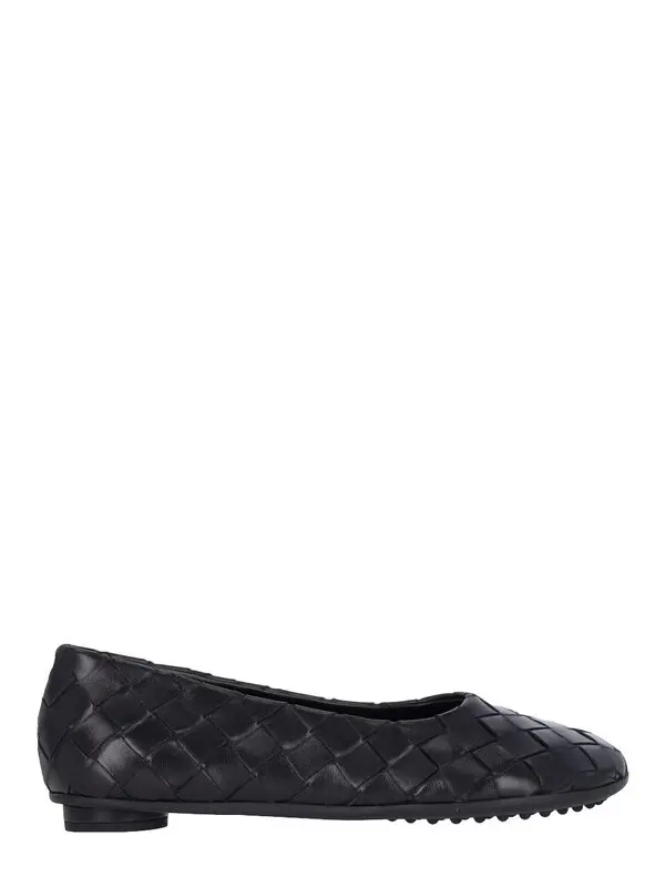 Bottega Veneta Braided Leather Ballet Flats - Black