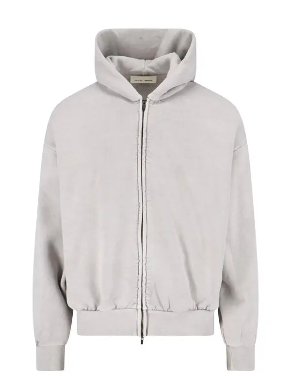 Sacai Pleated Zip Sweatshirt - Gray