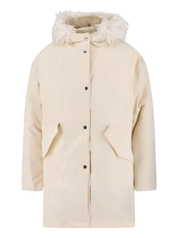 JIL SANDER Faux Fur Parka - White