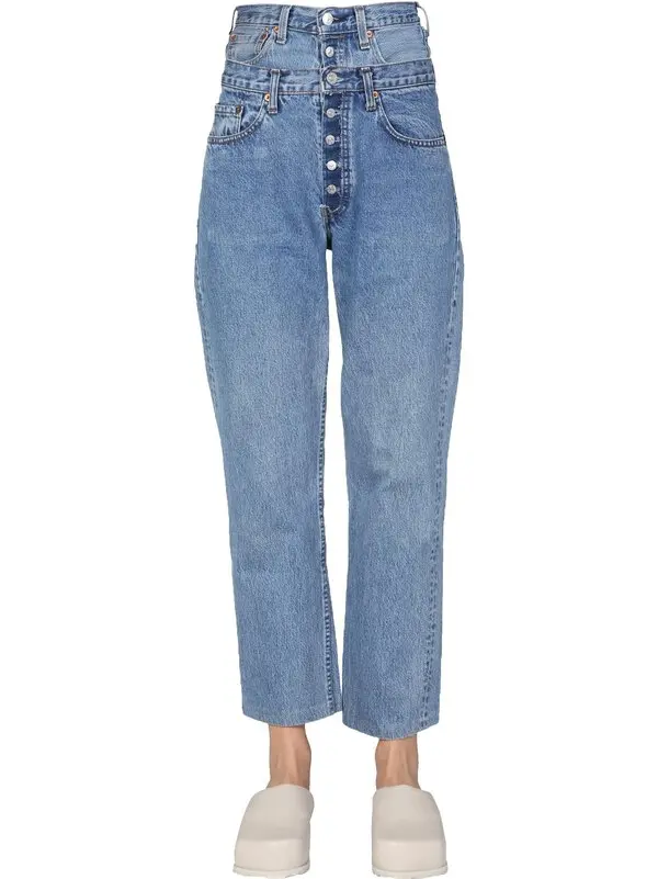 1/OFF Double Waist Jeans - Denim
