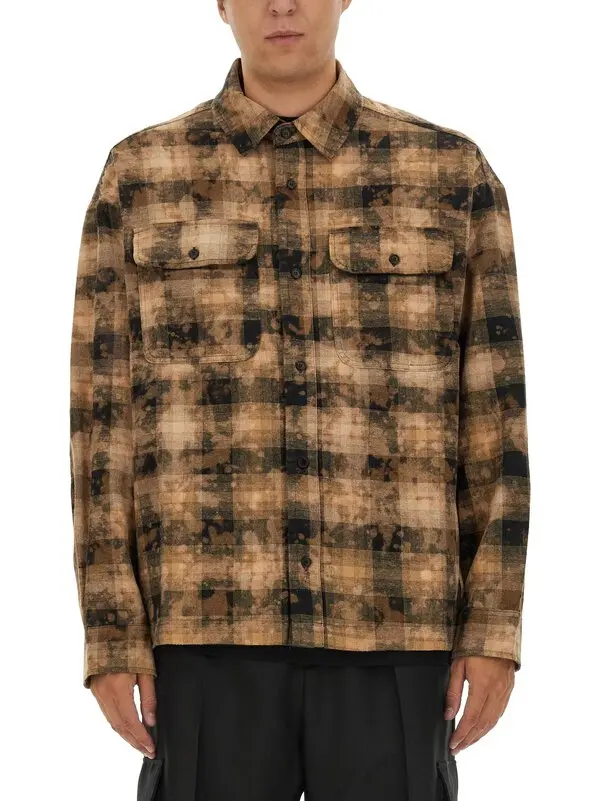Palm Angels Plaid Shirt - Brown