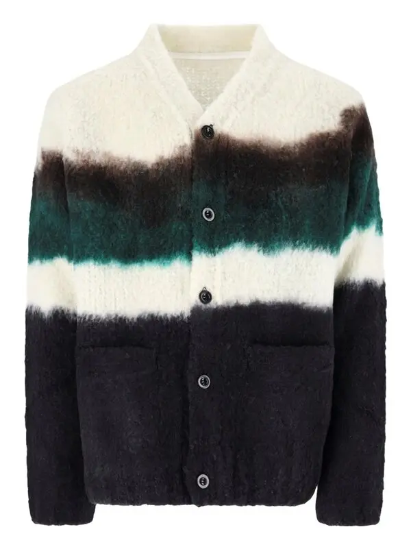 Bottega Veneta Casablanca Half-zip Cardigan With Striped Detailing - Multi