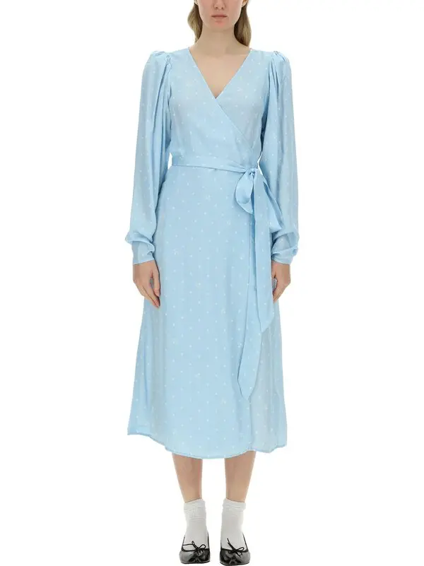 Remain Birger Christensen Dress With Bow - Blue