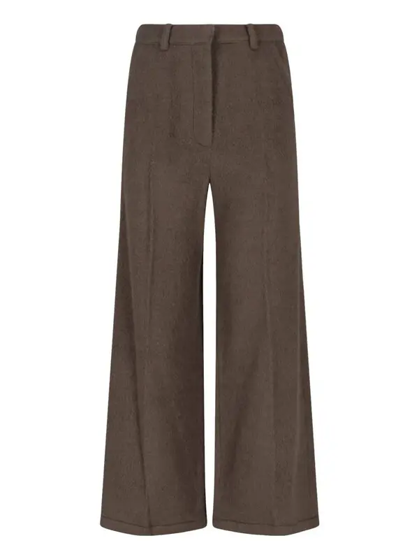 LOW CLASSIC Wool And Alpaca Blend Wide Leg Trousers - Purple