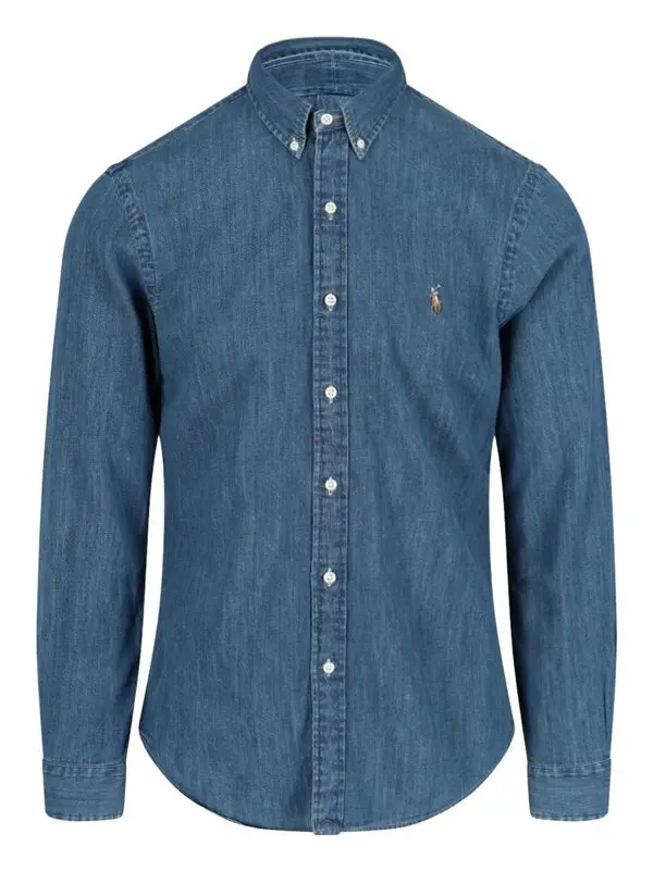 Gucci Denim Logo Shirt - Blue