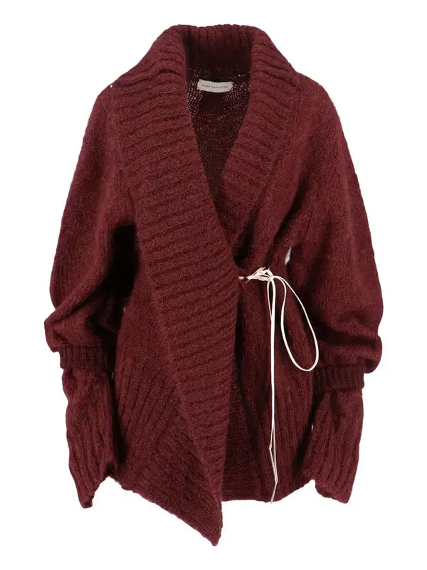 Dries Van Noten Oversize Mohair Blend Cardigan - Red