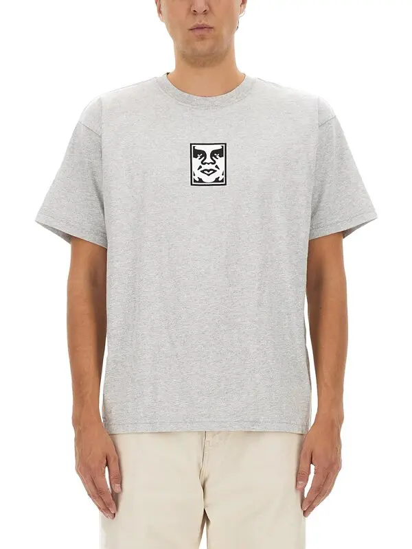 Obey T-shirt With Logo - Grey