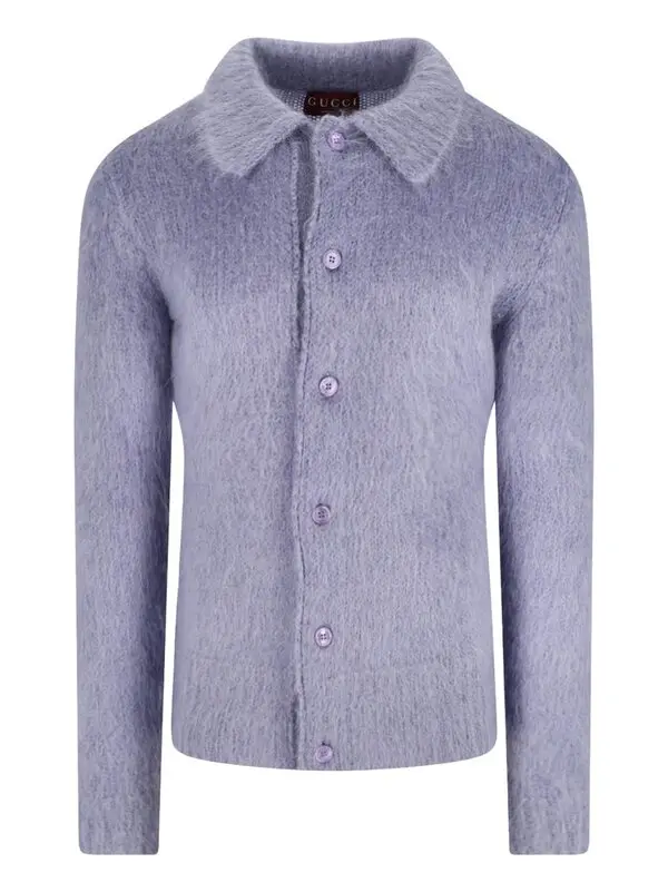Gucci Mohair Blend Cardigan - Purple