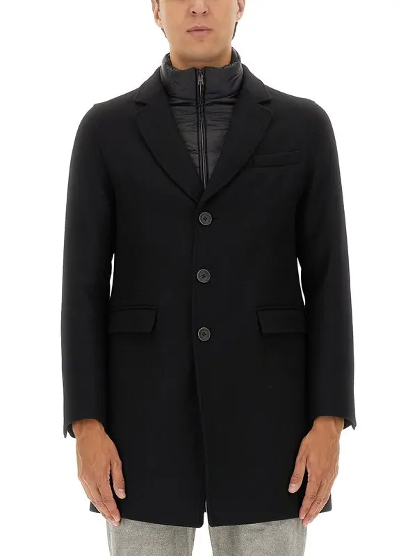 Herno Coat With Quilted Insert - Black