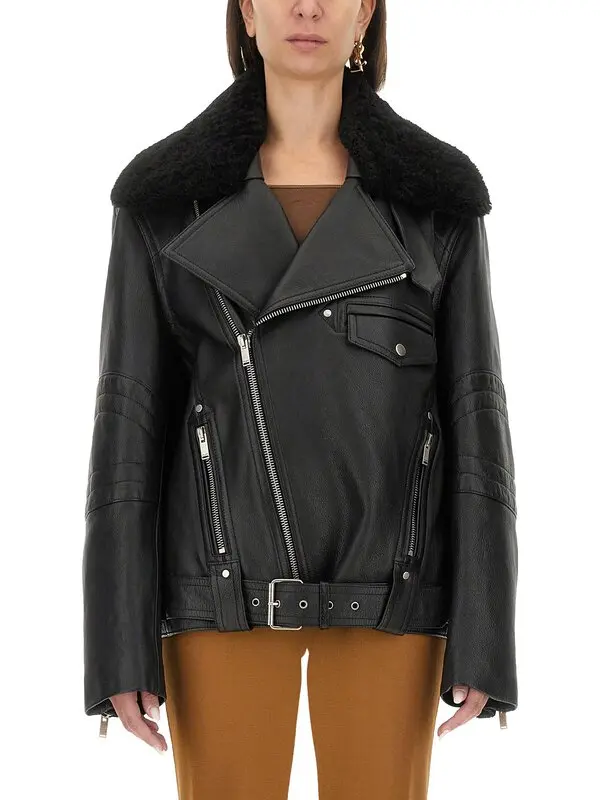 Saint Laurent Leather Biker Jacket - Black