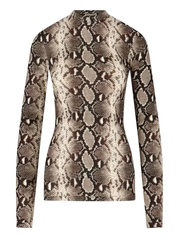 DURAN LANTINK Python Print Top - Brown