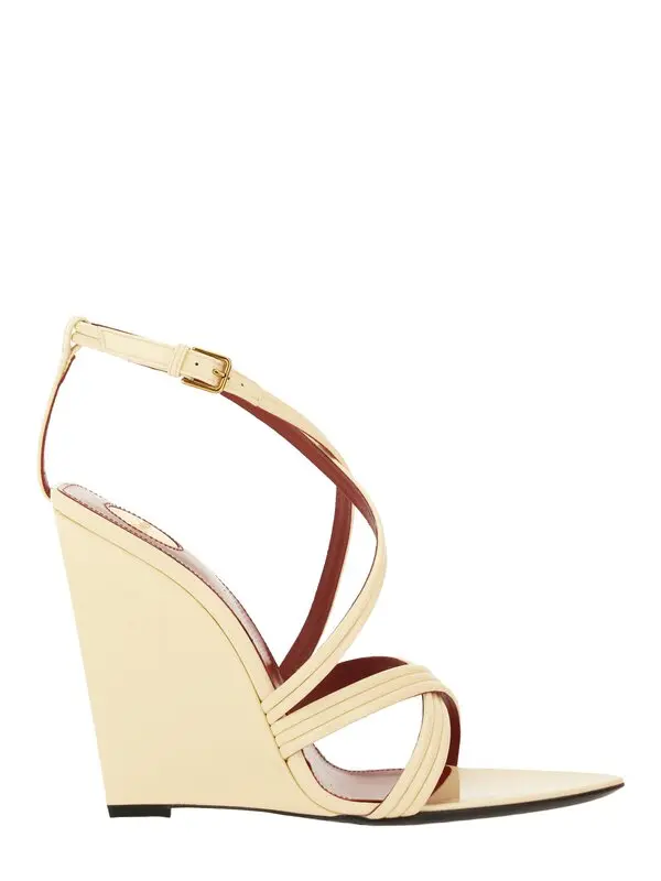 Saint Laurent Wedge Sandal - Beige