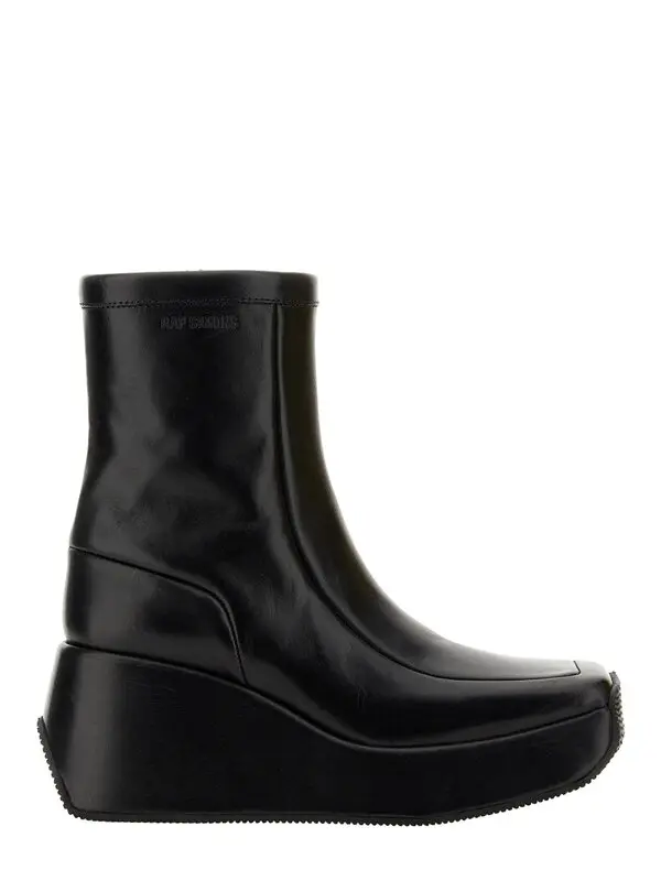 Raf Simons Ankle Boot With Square Toe - Black
