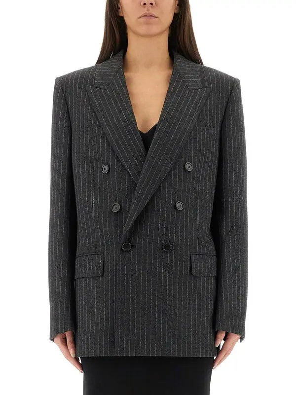 Saint Laurent Cassandre Double-breasted Jacket - Grey