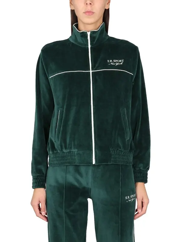 SPORTY & RICH Zip Sweatshirt - Green
