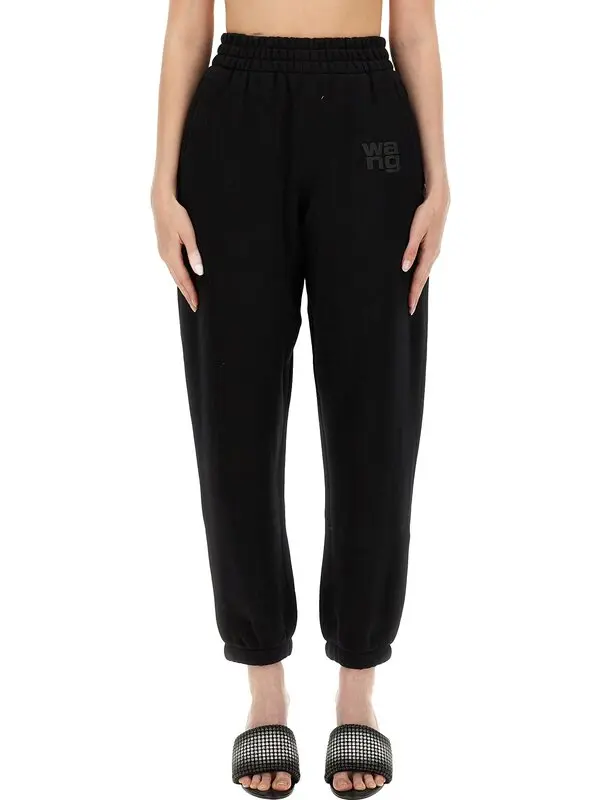 Alexander Wang Regular Fit Jogging Pants With Logo - Black