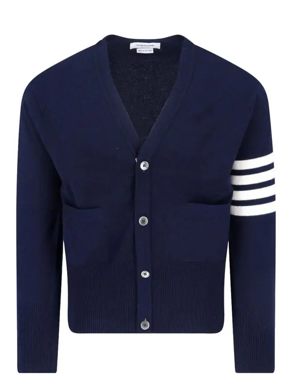 Thom Browne 4-bar Merino Wool Cardigan - Blue