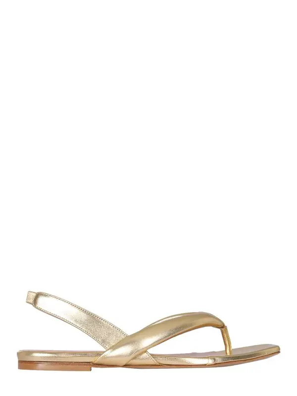 GIA BORGHINI Leather Slingback Sandals - Gold