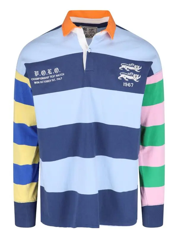 Polo Ralph Lauren Striped Rugby Jersey - Light Blue