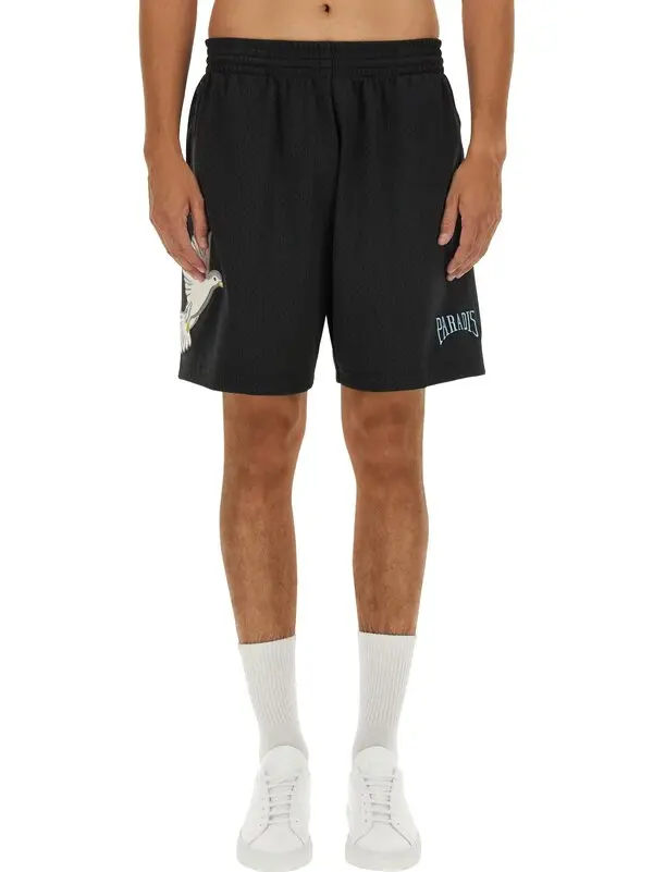 3.PARADIS Bermuda With Logo - Black