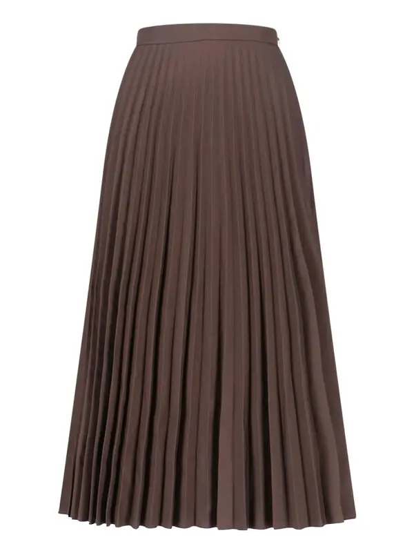 MAISON MARGIELA Pleated Midi Skirt - Brown