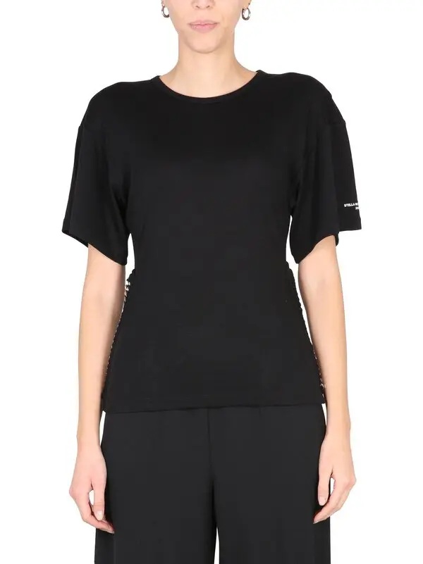 Stella McCartney T-shirt With Chain Detail - Black