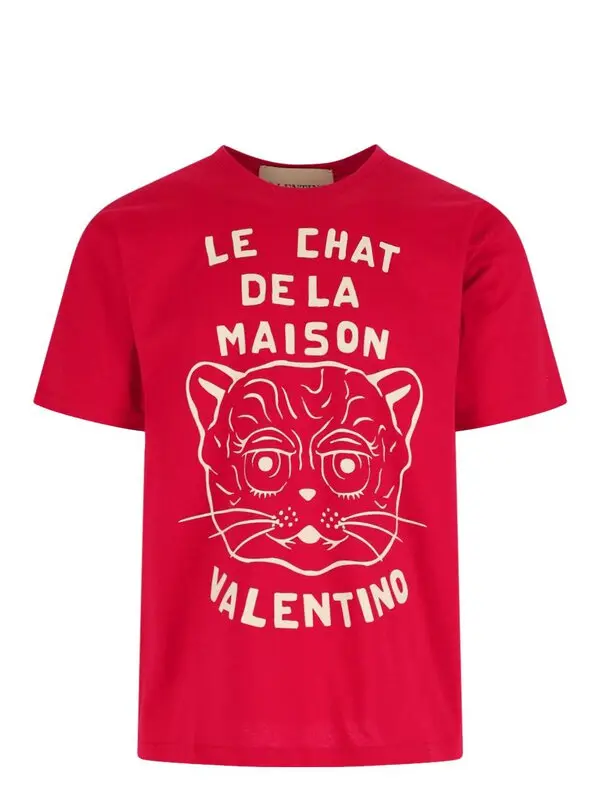 Valentino Garavani Le Chat De La Maison' T-shirt - Red