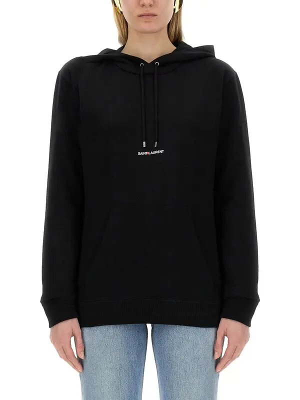 Saint Laurent Sweatshirt With Logo - Black