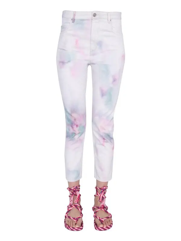 MARANT ETOILE Wool Printed Jeans - Lilac