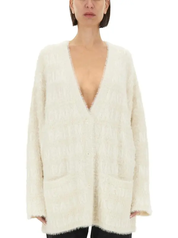 Balenciaga V-neck Cardigan - White