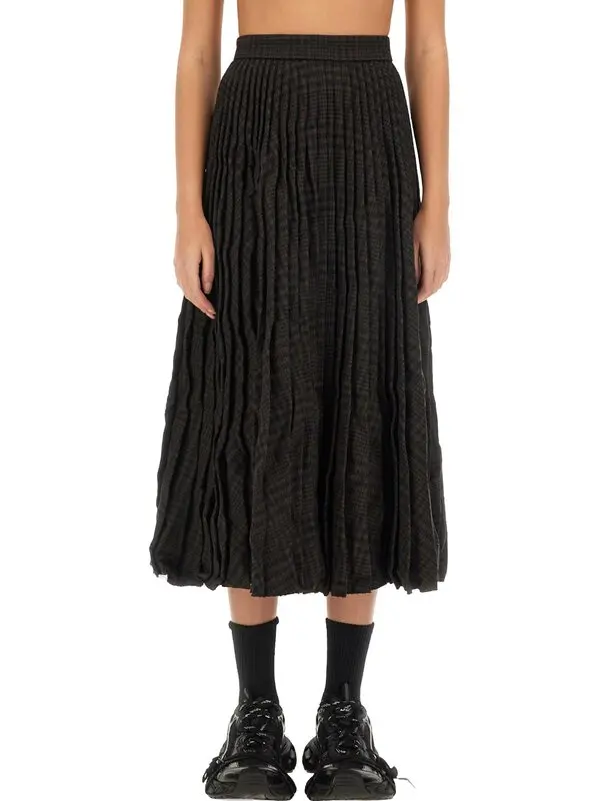 Balenciaga Pleated Skirt - Brown