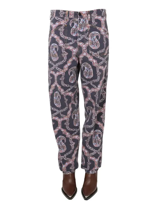 Etro Paisley Denim Pants - Multicolour