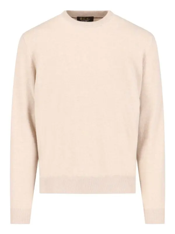 Loro Piana Cashmere Crew Neck Sweater - Beige