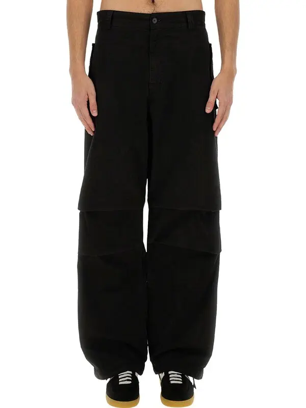 MSGM Canvas Cargo Pants - Black