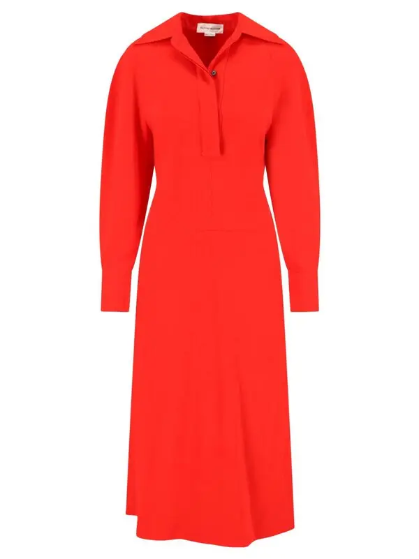 Polo Ralph Lauren Shirt Midi Dress - Red