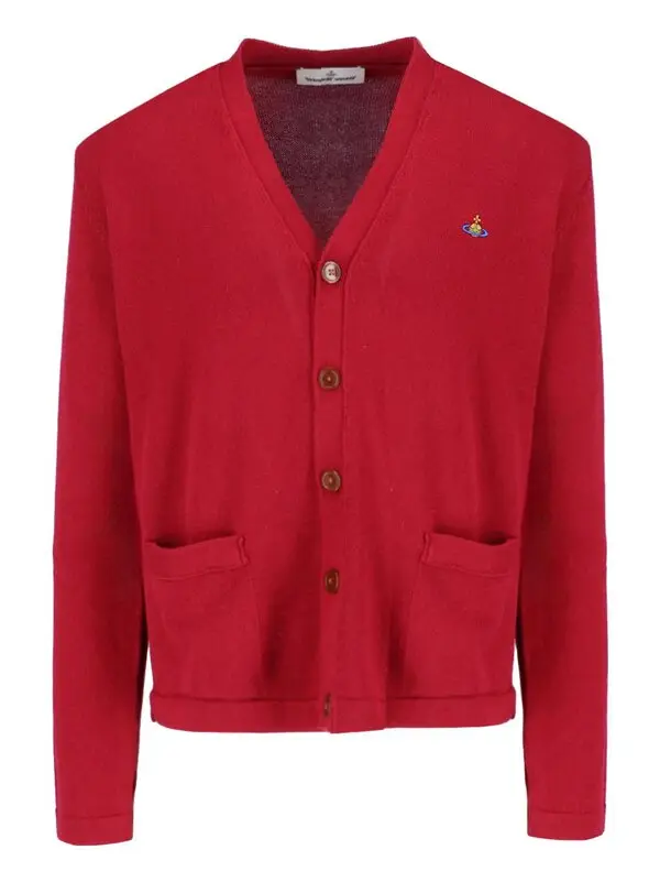 Ami Logo Cardigan - Red