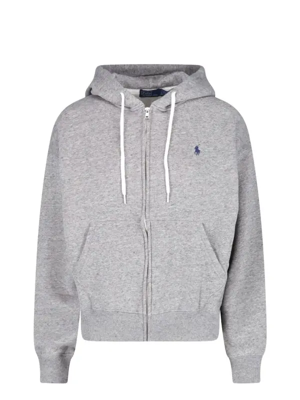 Polo Ralph Lauren Zip-up Logo Hoodie - Gray