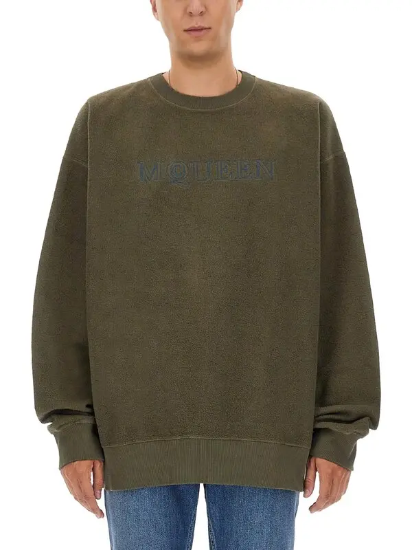 Alexander McQueen Sweatshirt With Logo - Military Green