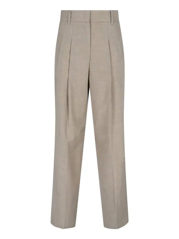THE FRANKIE SHOP Gelso Wide Leg Trousers - Taupe