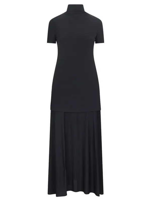 JIL SANDER Draped Midi Dress - Black