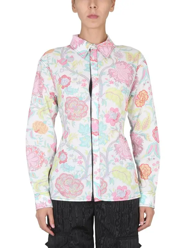 MARINE SERRE Floral Print Shirt - Multicolour